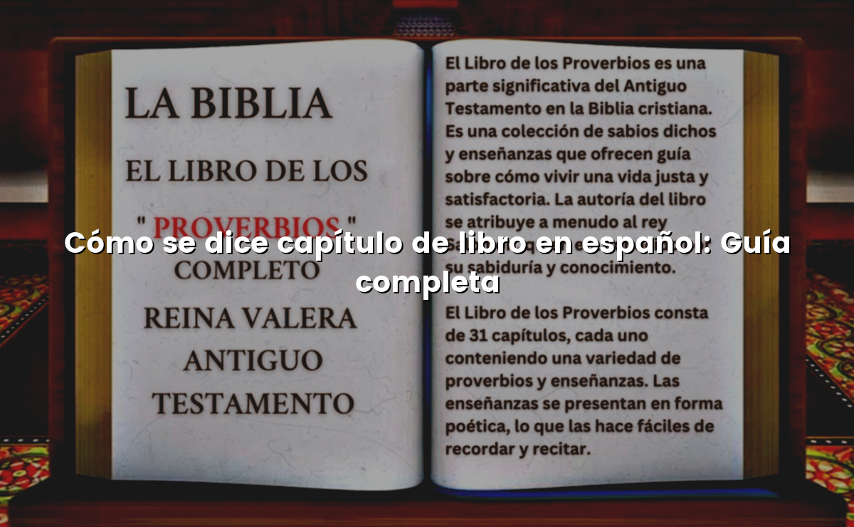 Cómo se dice capítulo de libro en español: Guía completa - ¿Cómo Pagar?